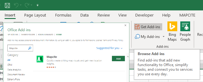 Excel Maps Add-in | Create Interactive Maps Inside Excel | Mapcite